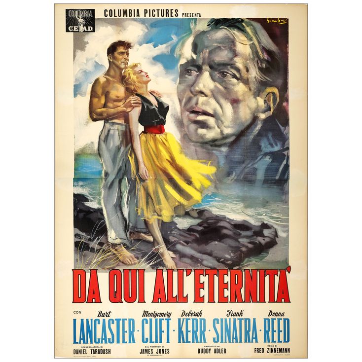 Lot # 9: FROM HERE TO ETERNITY - Italian 4-Fogli (55 x 78 ); Fine on Linen