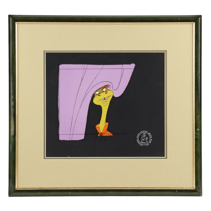 Framed Sir Hiss Original Production Cel and Overlay | ROBIN HOOD (1973)