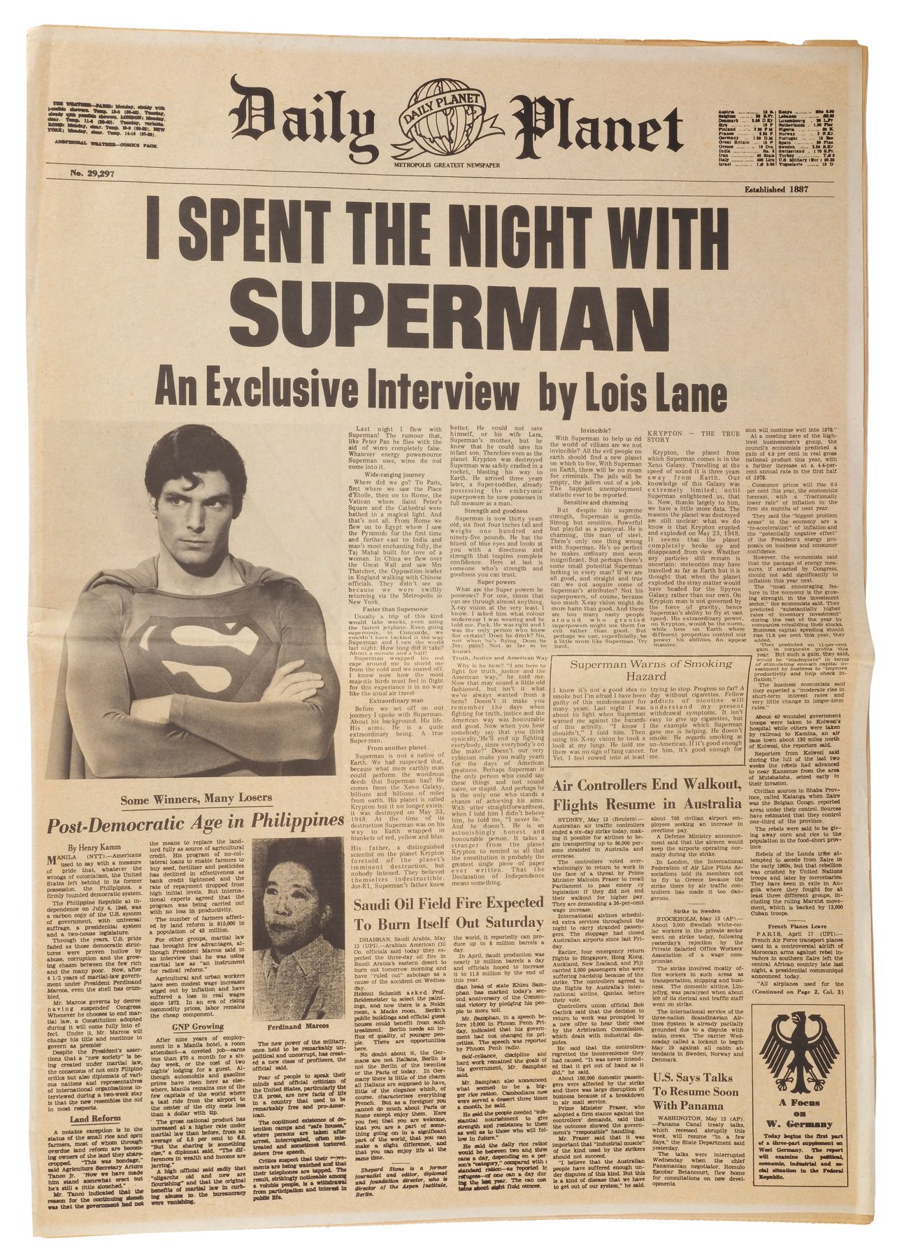 1031. I Spent the Night with Superman Daily Planet Newspaper ...