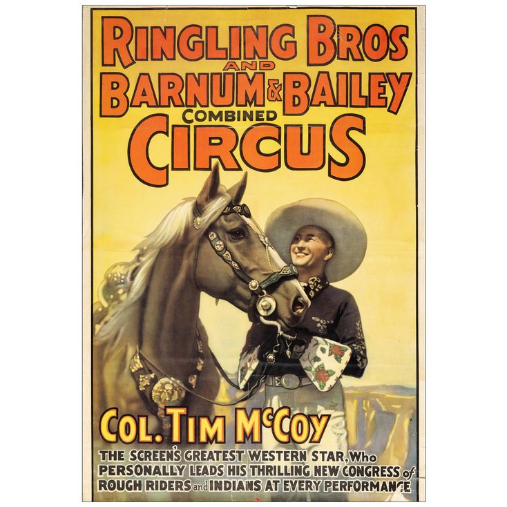 Lot # 276: COLONEL TIM MCCOY CIRCUS POSTER - Circus Poster (27 x 39 ...