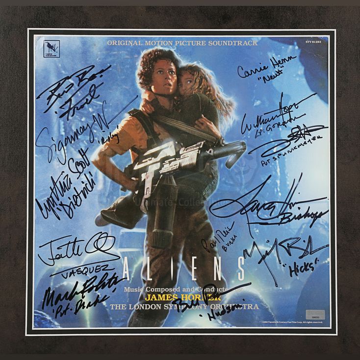 Framed Cast-Autographed Soundtrack Cover | ALIENS (1986)