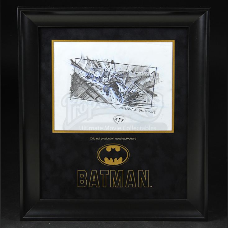Original Pencil Storyboard Display - Batman Hangs From Cathedral ...