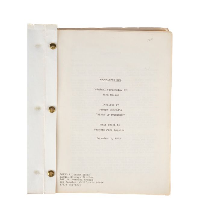 22. Production Script | APOCALYPSE NOW (1979)