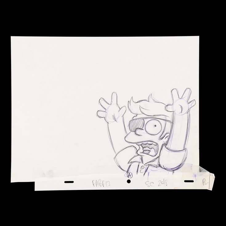 Original Production Animation Sketch - Young Homer with Eyepatch ...