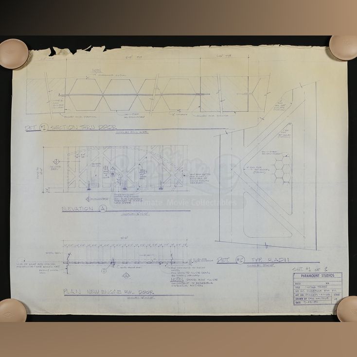 USS Enterprise NCC-1701 Interior Engine Room Blueprint | STAR TREK II ...