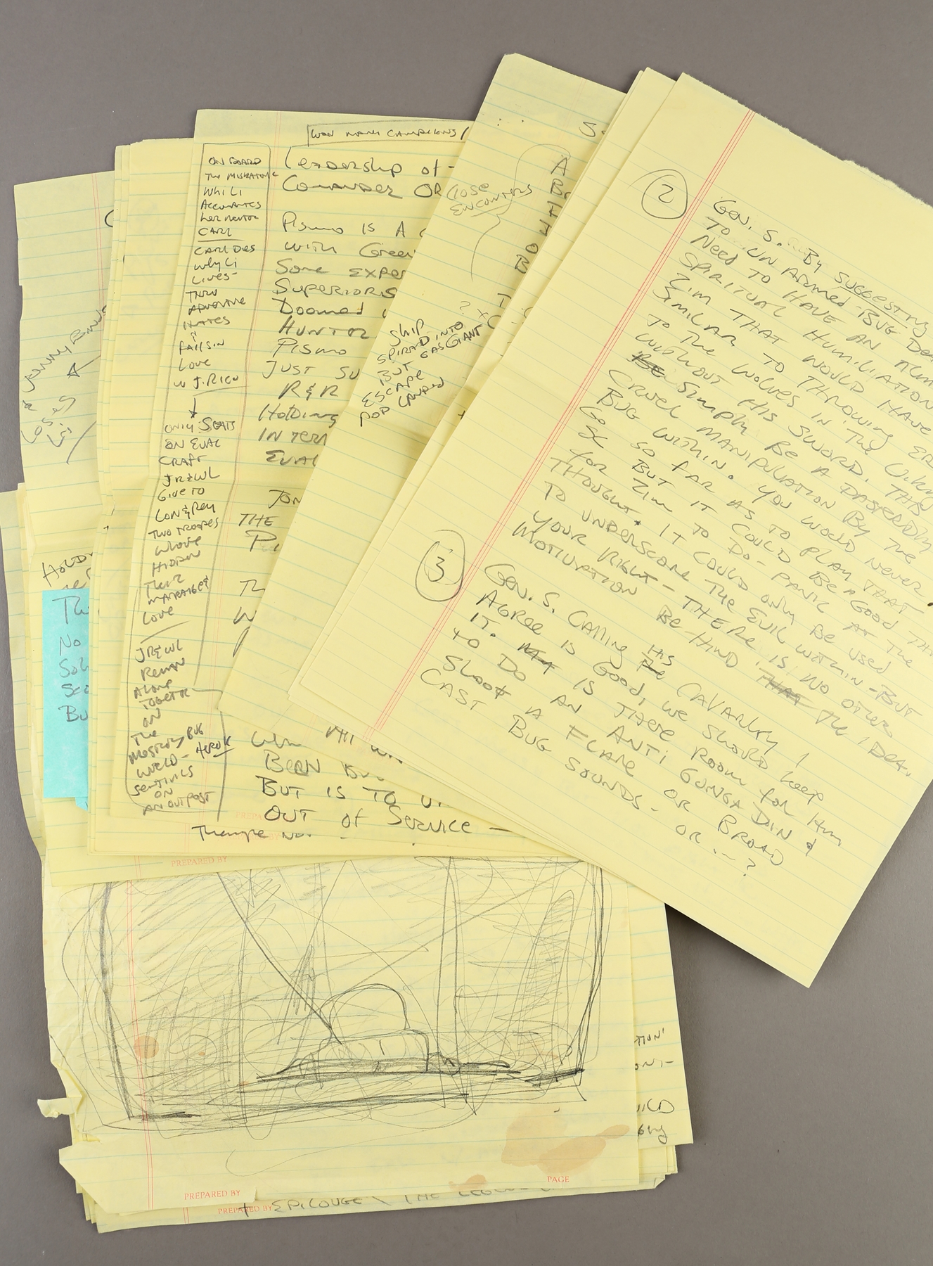 Shooting Script Annotated with Handwritten Notes by Phil Tippett ...