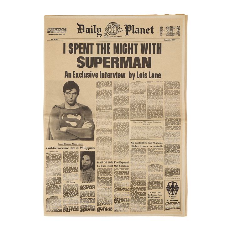 Lot 1426 - I Spent the Night with Superman Daily Planet Newspaper ...