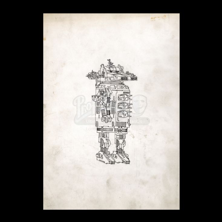 Hand-Drawn Early Harry Lange Concept Design for Droid | STAR WARS - ALL ...