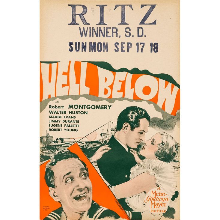 675. Full-Bleed Window Card (14 x 22 ); Very Fine ### HELL BELOW (1933)