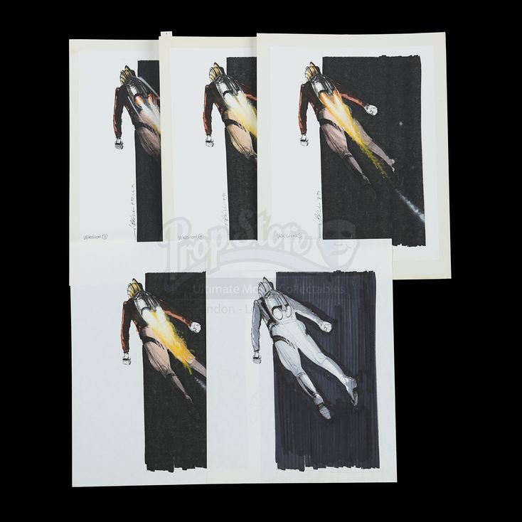 John Bell Hand-Drawn Rocketeer Concept Artwork | #N# ROCKETEER, THE (1991)