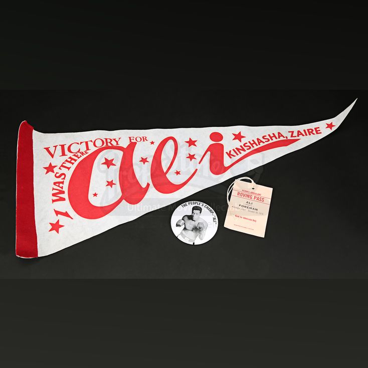 Victory for Ali Cloth Pennant, Ali (Will Smith) Support Badge and Pink ...