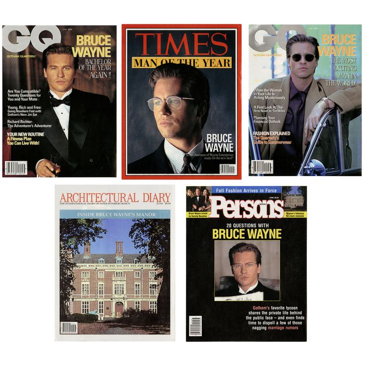 Lot # 17: BATMAN FOREVER (1995) - Set of Five Bruce Wayne Magazine Covers