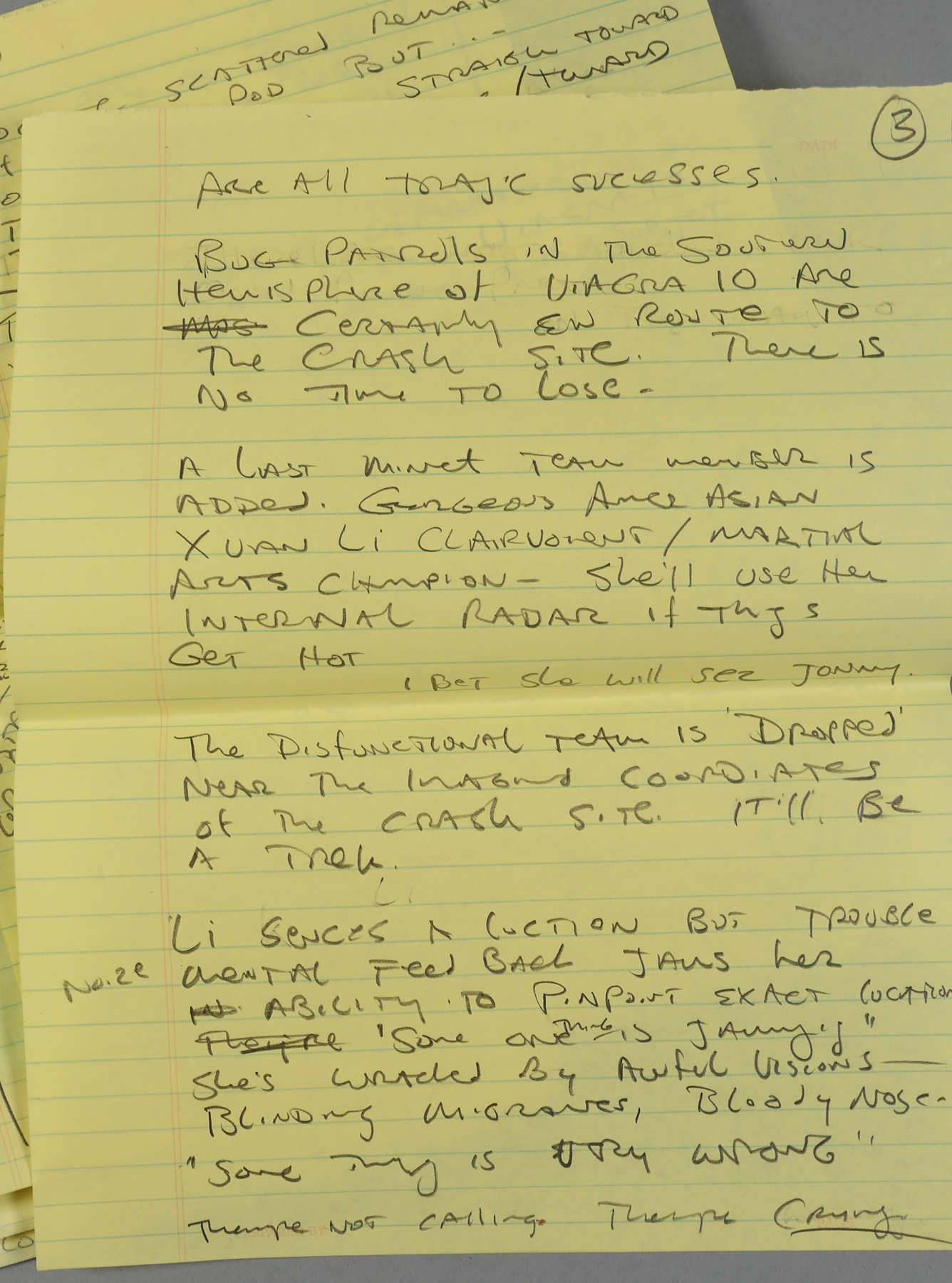 Shooting Script Annotated with Handwritten Notes by Phil Tippett ...