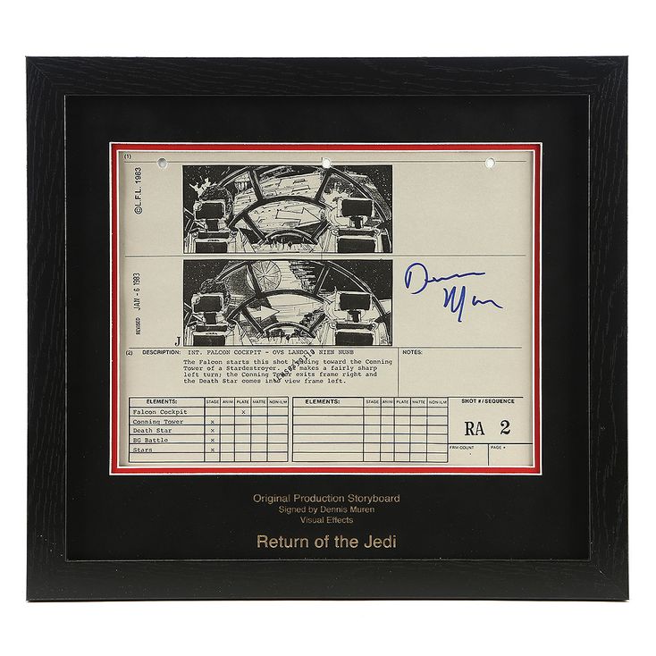 Dennis Muren-Signed Production Storyboard - Over the Shoulder of Lando ...