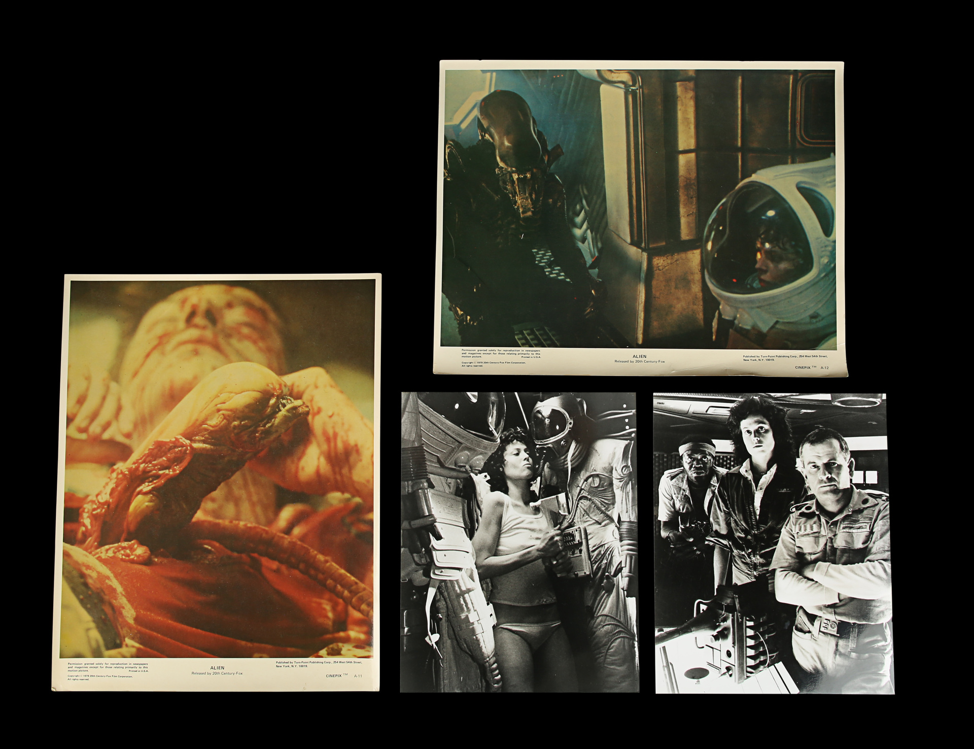 Two Lobby Cards and Two Stills, 1979 | ALIEN (1979)