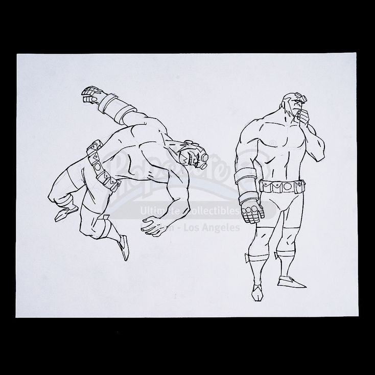 Hand-Drawn Model Sheet - Hellboy Falling and Standing | HELLBOY: SWORD ...