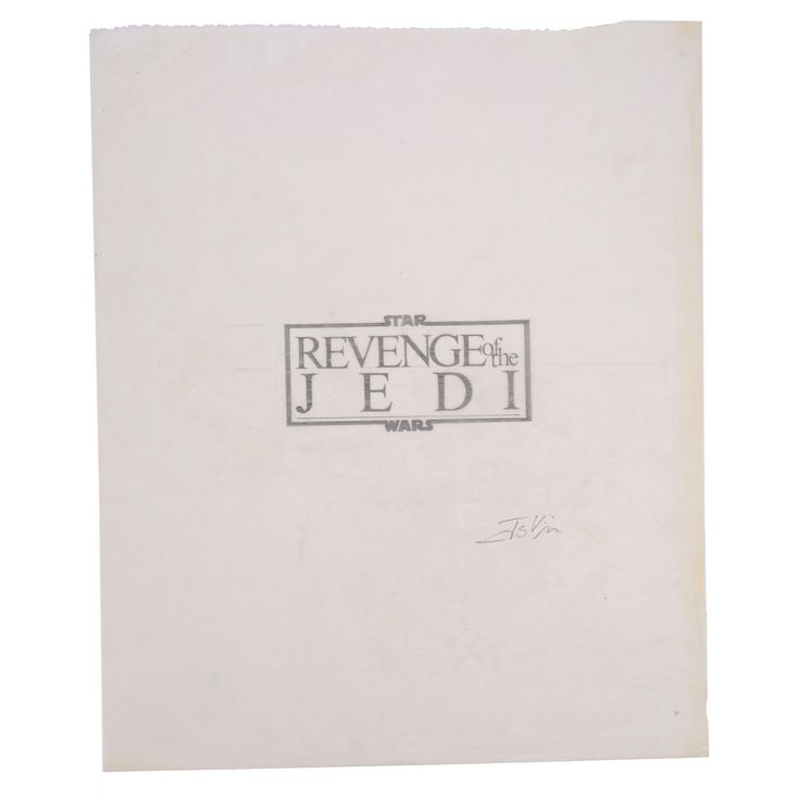 Lot 1330 - Hand-Drawn Jay Vigon Revenge of the Jedi Logo Concept ...