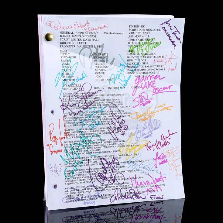 General Hospital 50th Anniversary Signed Script | GENERAL HOSPITAL (1963)