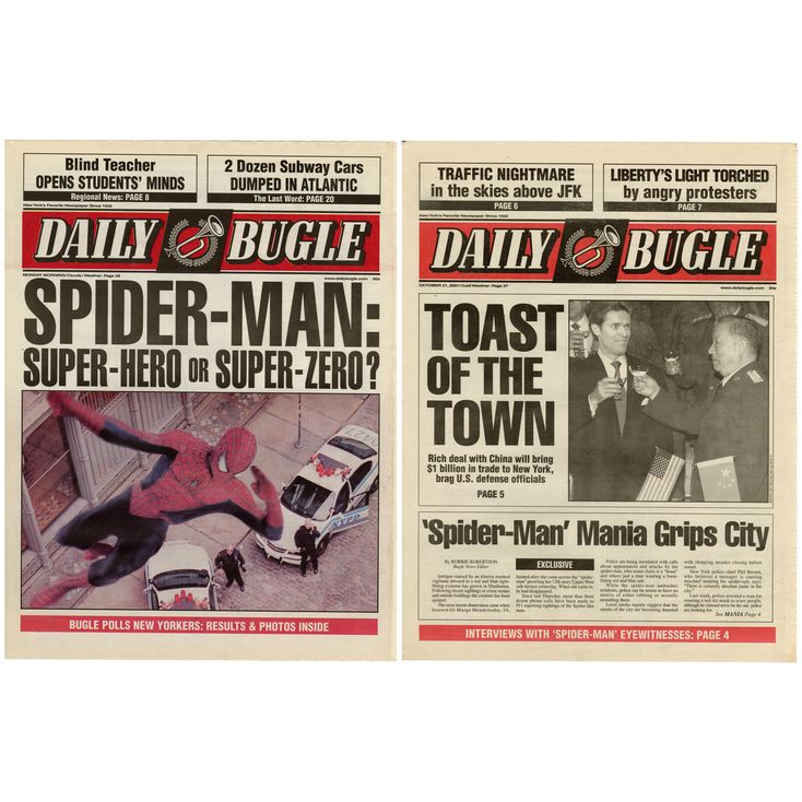 Lot 1149 - Pair of Daily Bugle Newspaper Covers | SPIDER-MAN (2002 ...