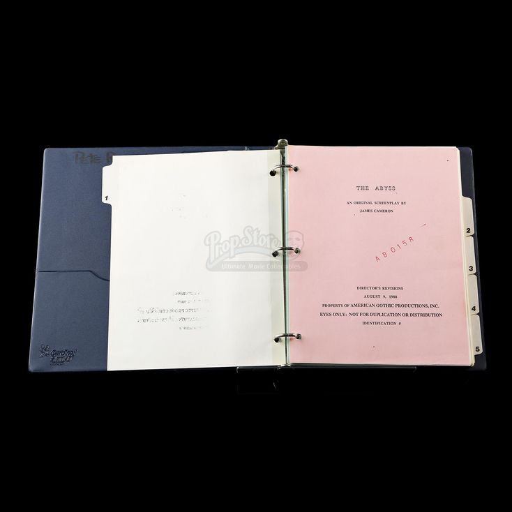 Script Binder and Underwater Slate | ABYSS, THE (1989)