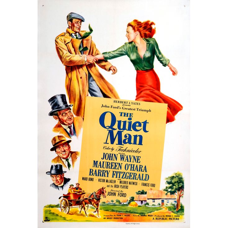 804. THE QUIET MAN - One Sheet One Sheet (27 x 41) Very Fine- on Linen ...