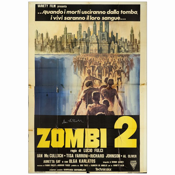 827. ZOMBIE (1979) Italian 4-Fogli (55 x 78) Signed by Ian McCulloch ...