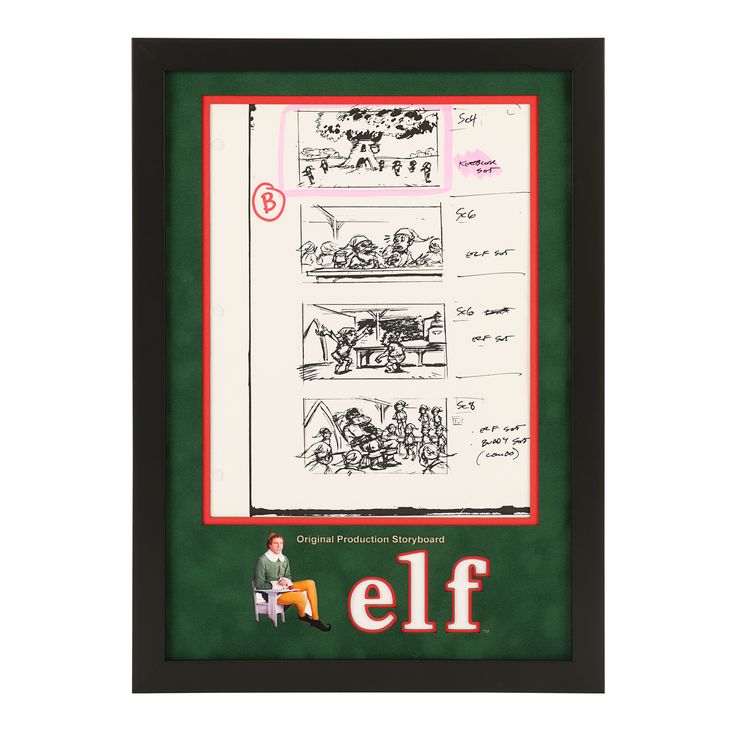 Production-Used Storyboard - Santas Workshop Elves | ELF (2003)