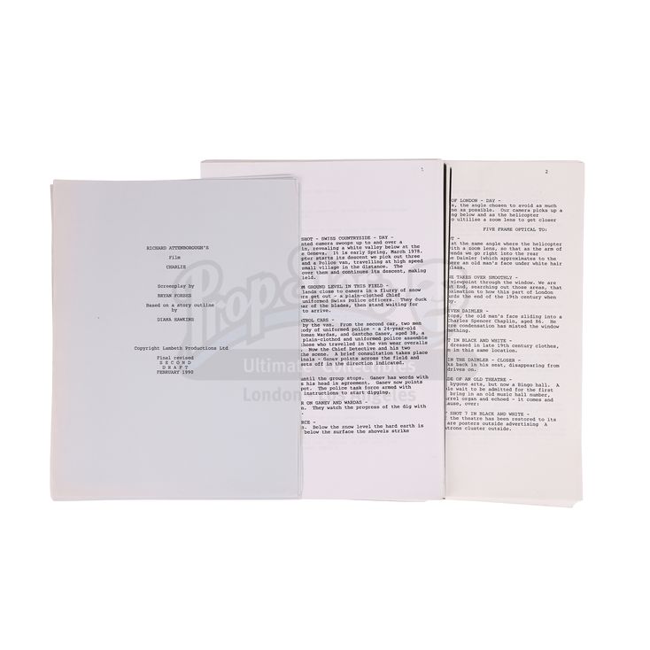 Set of Rewrite Script Pages | CHAPLIN (1992)