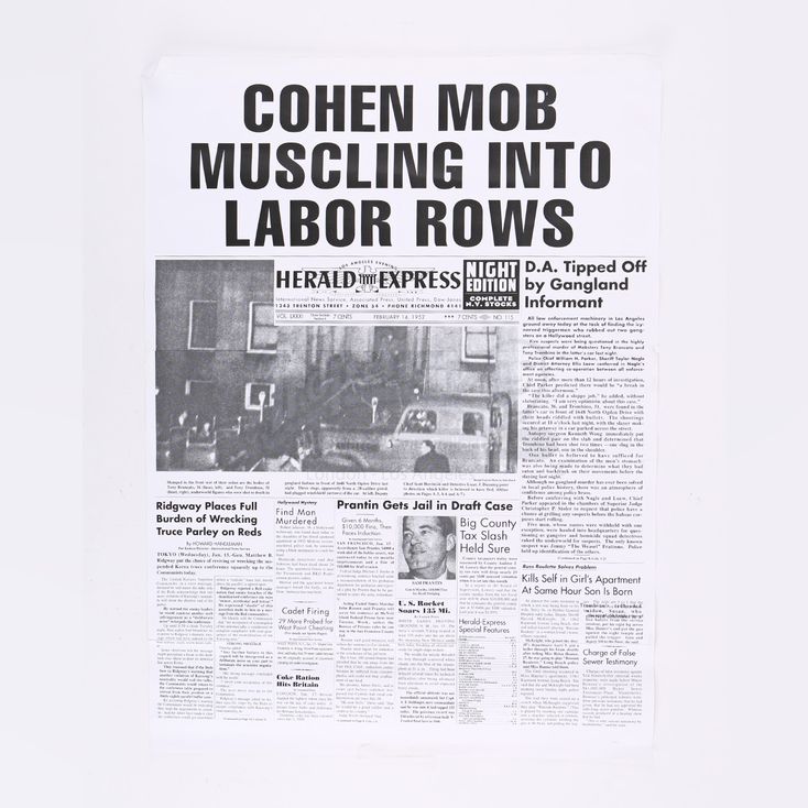 Cohen Mob Newspaper Print | L.A. CONFIDENTIAL (1997)