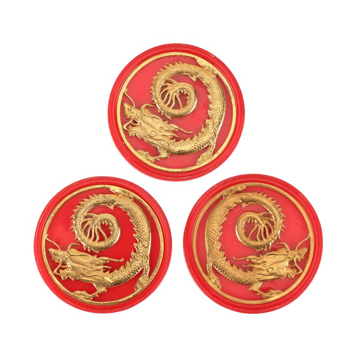 Lot 1366. Set of Three Prototype Floating Dragon Casino Chips | JAMES ...