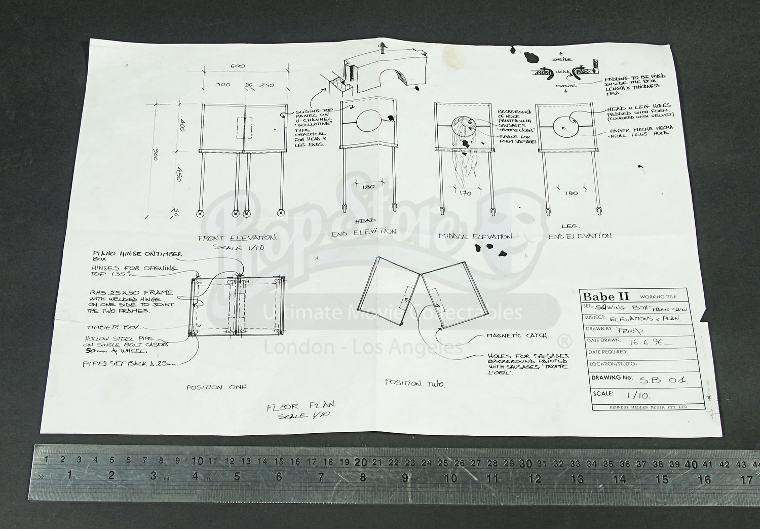 Magic Show Sawing Box Blueprint | Prop Store - Ultimate Movie Collectables