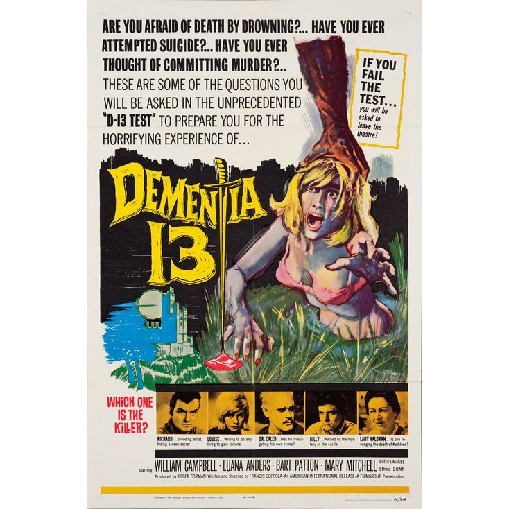 523. One Sheet (27 x 41 ); Near Mint Folded ### DEMENTIA 13 (1963)
