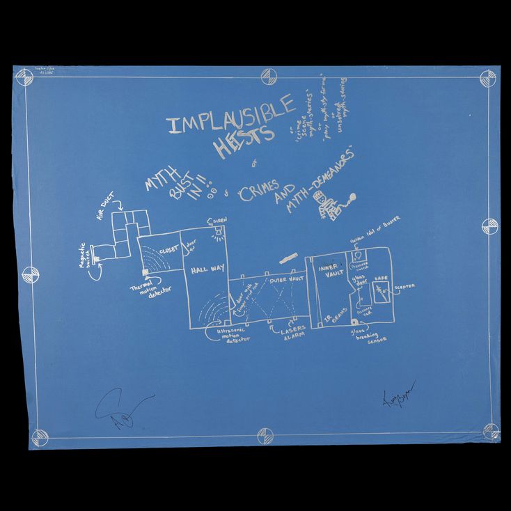 Lot 93 Implausible Heists Blueprint Signed by Adam Savage and Kari ...