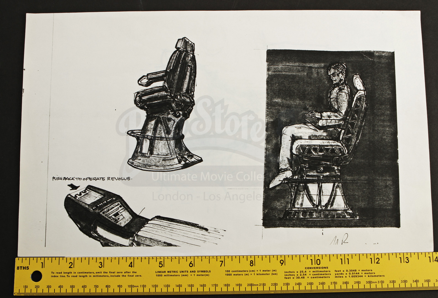 Production Used Copies of Pilots Chair Production Sketches | Prop Store ...