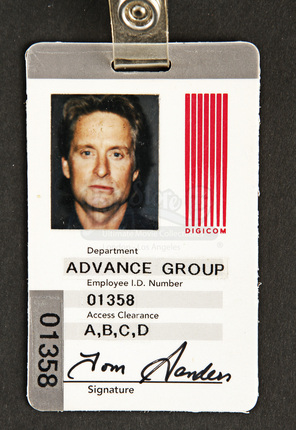 Toms (Michael Douglas) Digicom Badge | Prop Store - Ultimate Movie ...