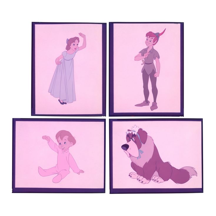 Lot #298 - PETER PAN (1953) - Four Character Colour Guide ...