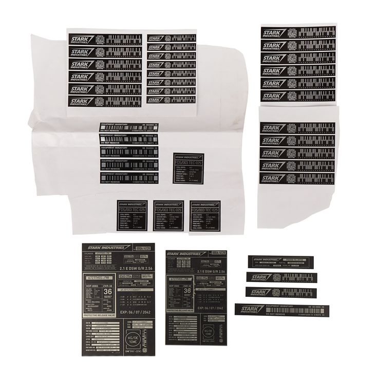 Lot # 1480: AVENGERS: ENDGAME (2019) - Stark Industry Decals and Panels