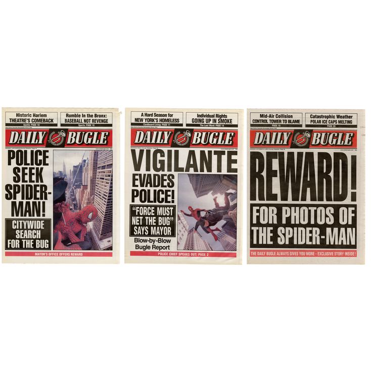 Lot 1146 - Set of Three Daily Bugle Newspaper Covers | SPIDER-MAN (2002)