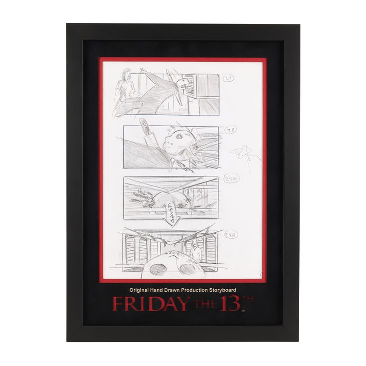 Doug Brode Autographed Hand-drawn Storyboard Death of Jason | FRIDAY ...