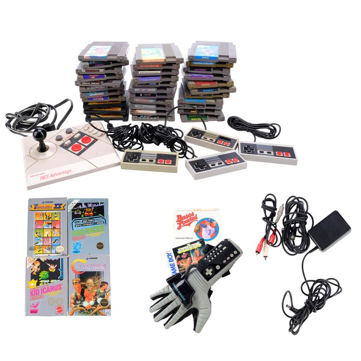 Lot 90 Nintendo Accessories with Games and Power Glove | GOLDBERGS, THE ...
