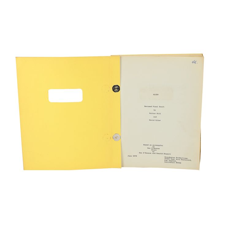 Lot #813: ALIEN (1979) - Revised Final Draft Script