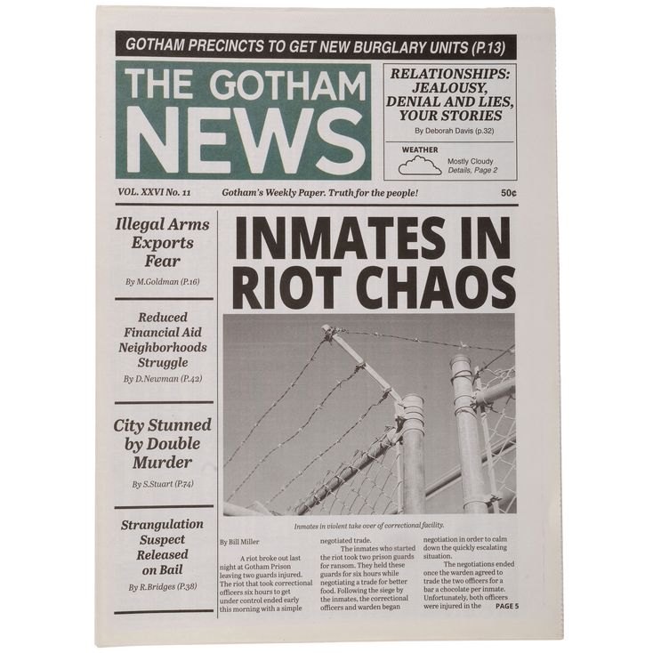 Lot # 73: JOKER (2019) - Inmates in Riot Chaos Gotham News Newspaper Cover