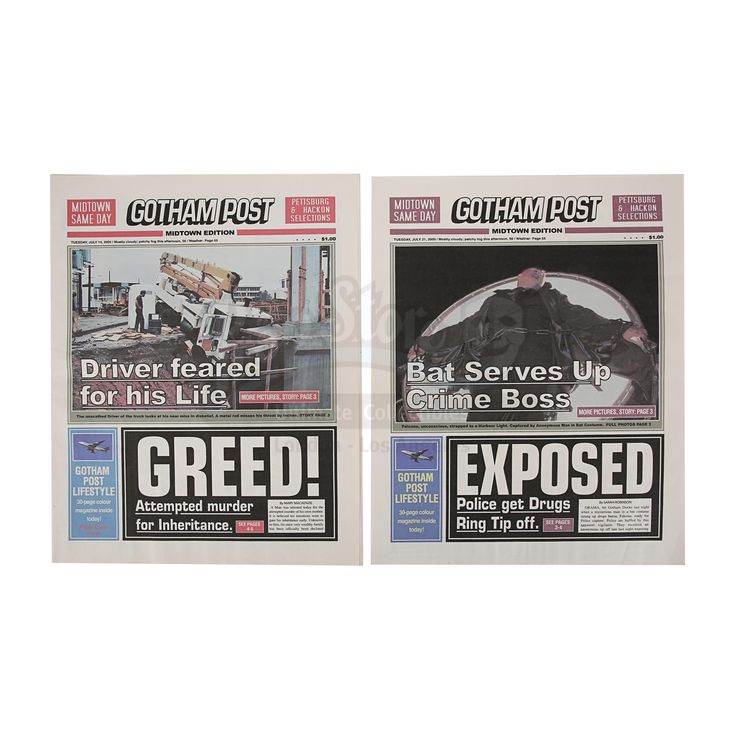 Two Gotham Post Newspapers | BATMAN BEGINS (2005)
