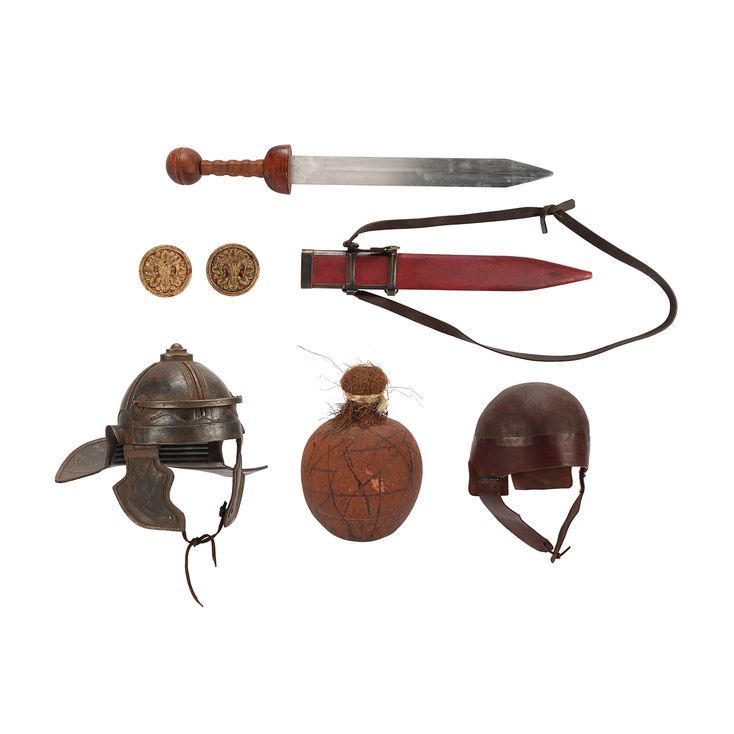 Lot # 1163: GLADIATOR 2 (2024) - Two Helmets, Infantry Gladius and ...