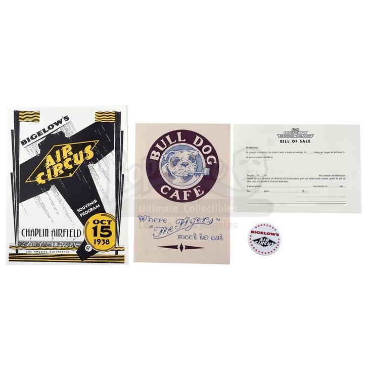 Bulldog Cafe Menu and Bigelows Air Circus Memorabilia | ROCKETEER, THE ...