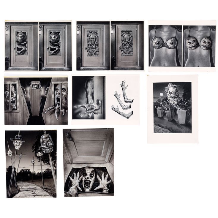 Set of Three Hand-Drawn and Five Printed Lee MacLeod Halloween Toy ...