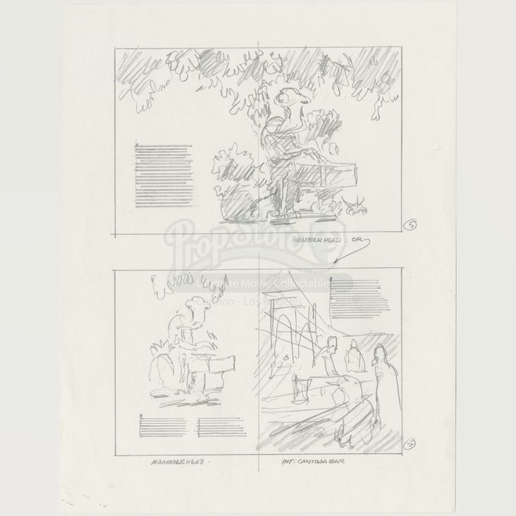 Hand-Drawn Ralph McQuarrie Artwork Page Layout Sketch of Hammerhead ...