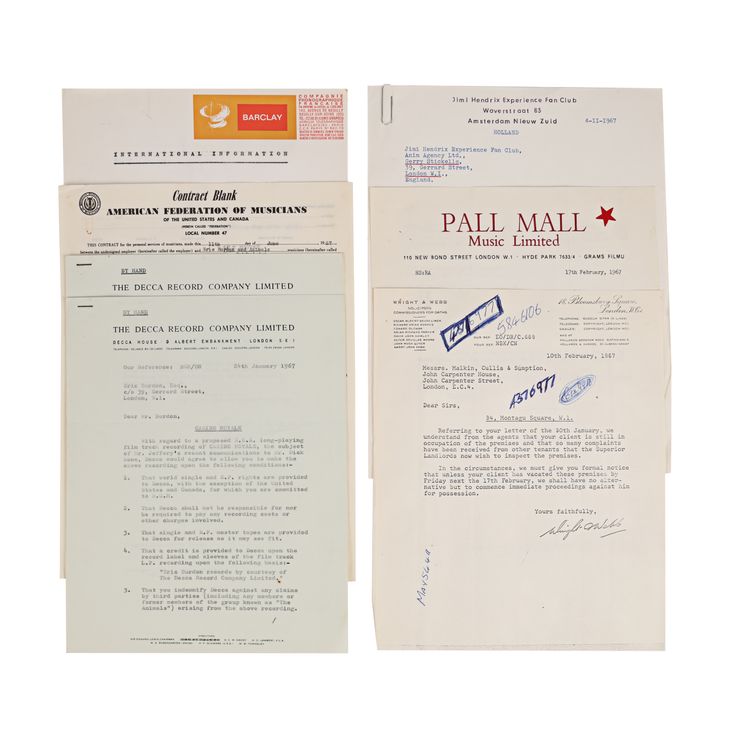 Lot # 544: JIMI HENDRIX - The Patricia Trixie Sullivan Collection ...