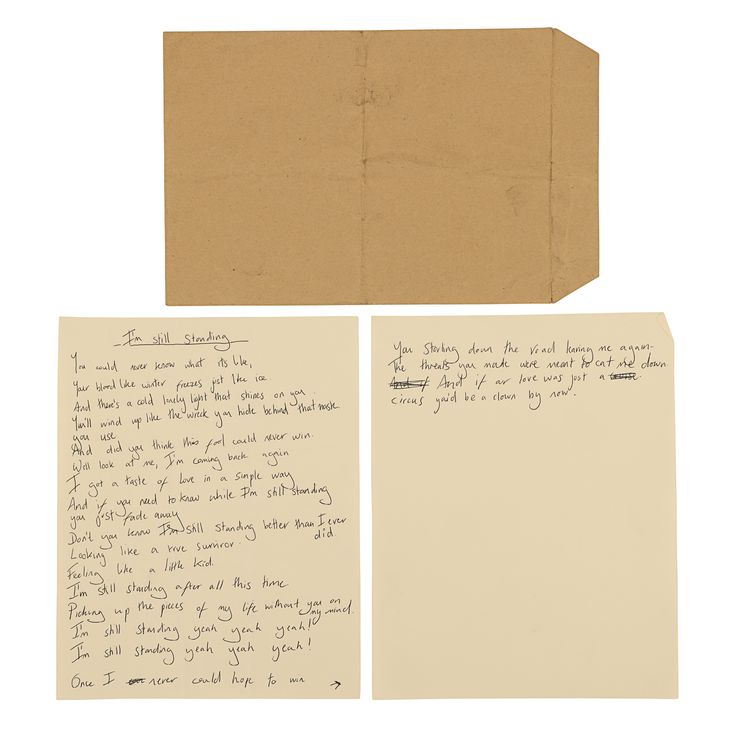 Im Still Standing Lyrics And Envelope Rocketman 2019