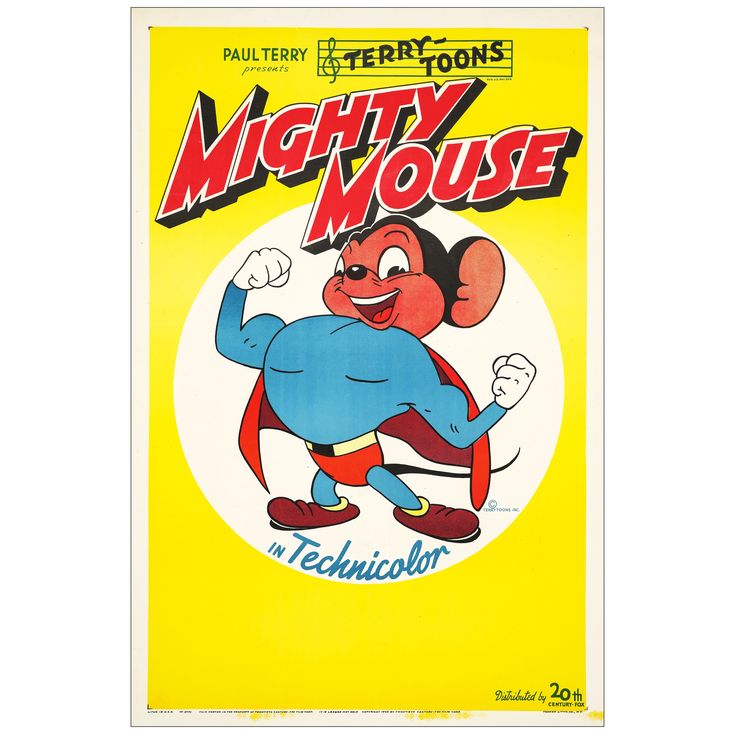 Lot # 959: MIGHTY MOUSE - Stock One-Sheet (27 x 41 ); Very Fine on Linen